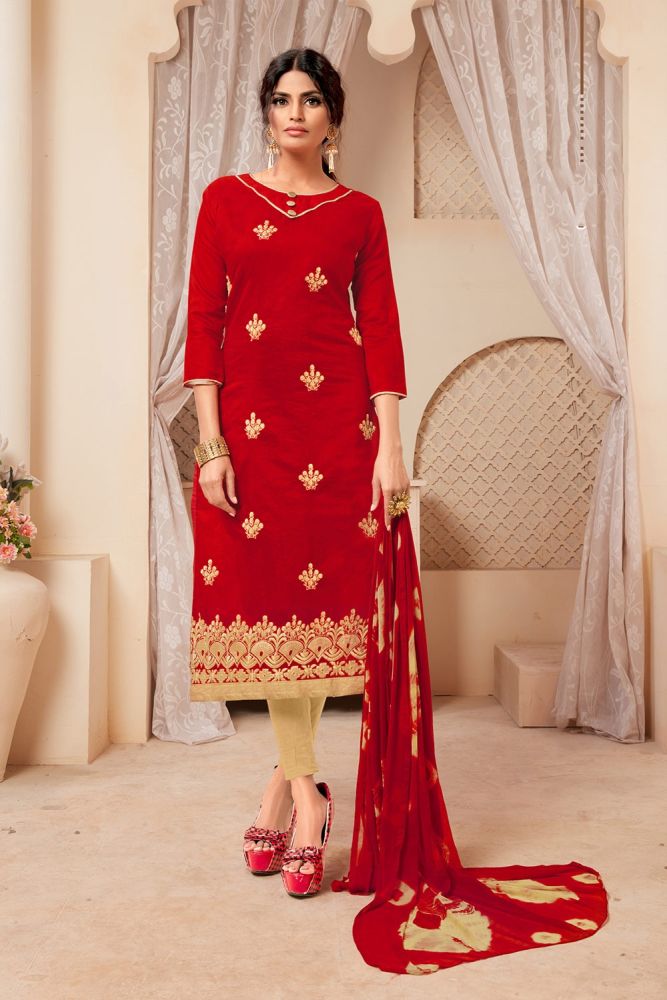Buy Parrot Green Art Silk Churidar Suits with Dupatta Online CS4710 Shopkund